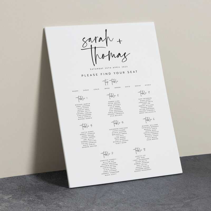 Wedding Table Plan - Etsy UK