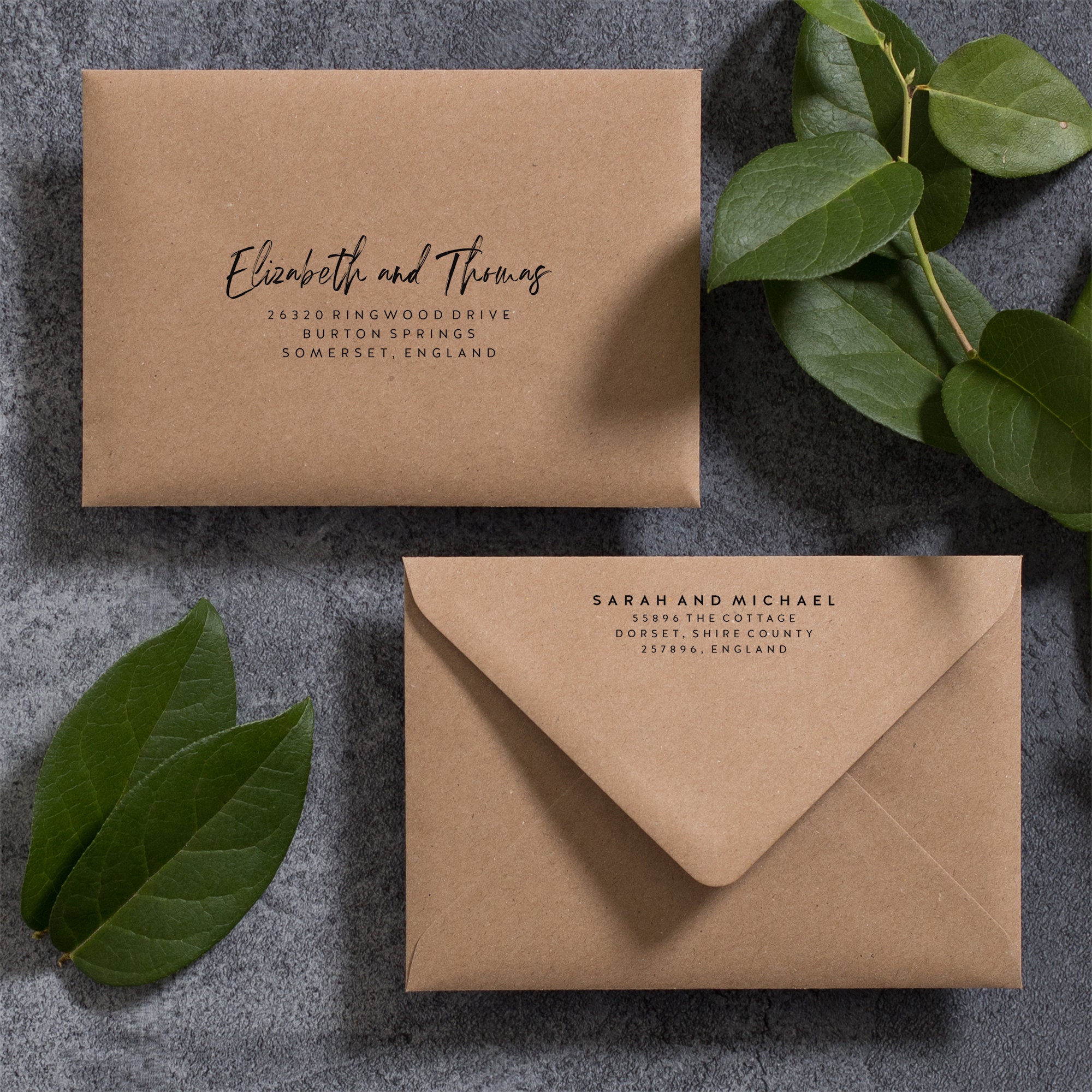 Simple Greenery Wedding Invitation Wedding Invites Elegant | Etsy