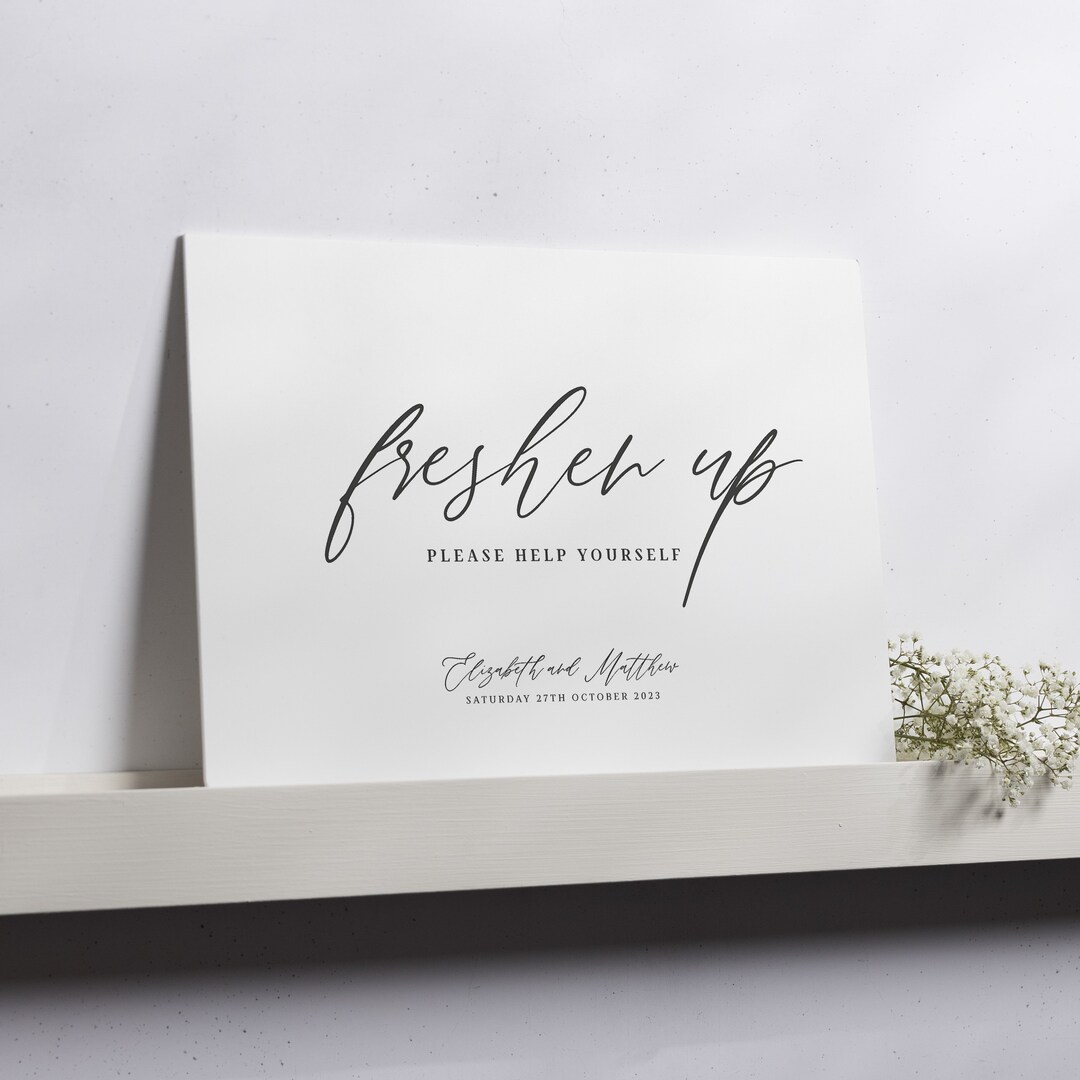 Modern Wedding Signage, Calligraphy Bathroom Wedding Sign, Wedding Help ...