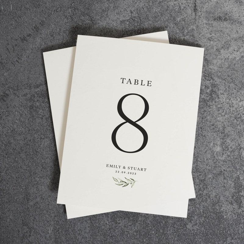 Table Number Cards - Etsy