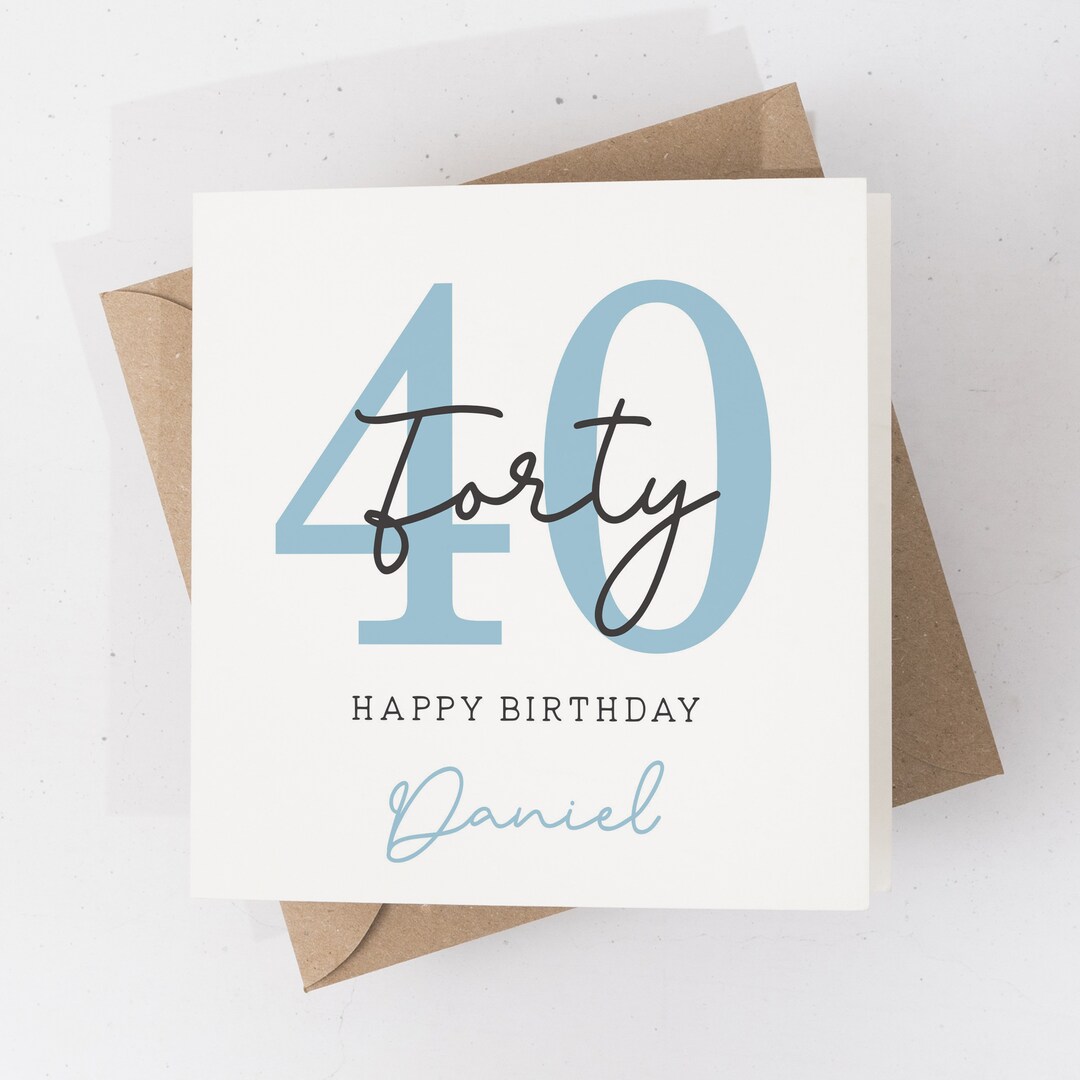 Husband Birthday Card Personalised 40th Birthday Card for - Etsy