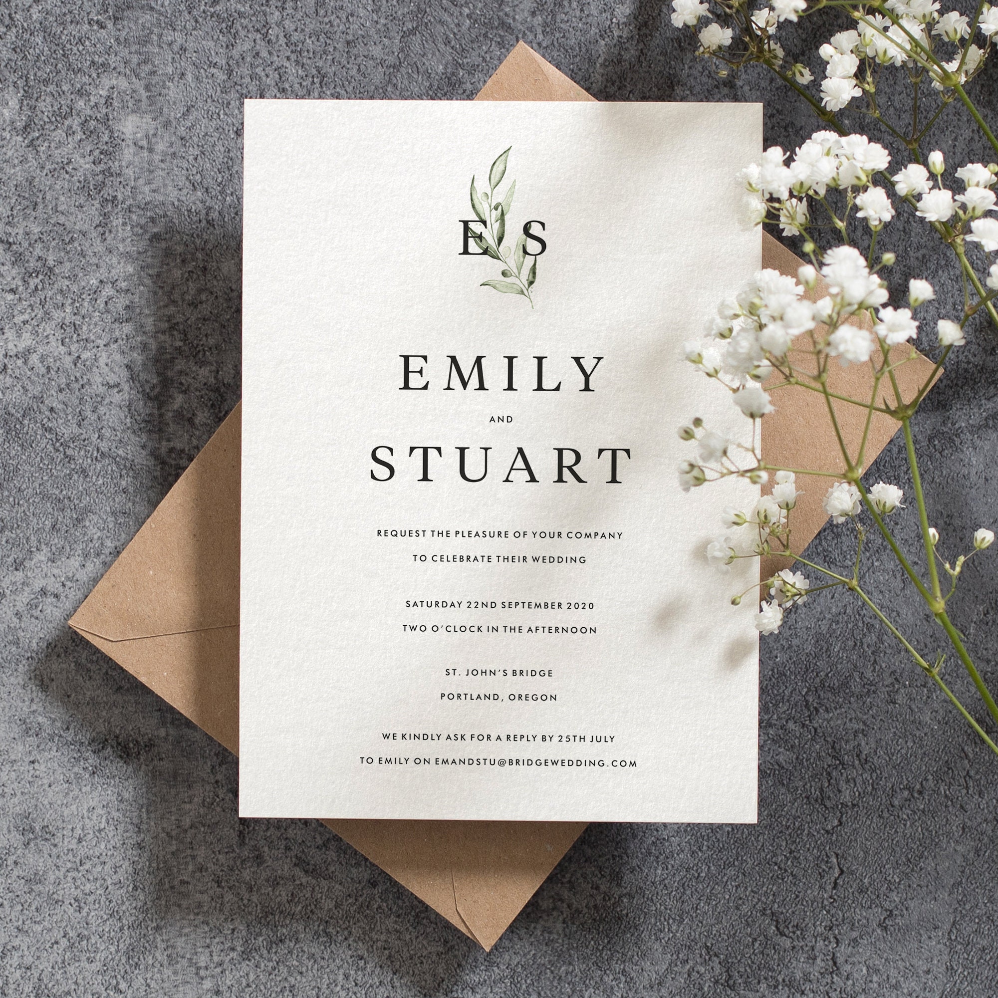Greenery Wedding Invitation Simple Wedding Invites Wedding Etsy Greenery Wedding Invitation Simple Wedding Invites Wedding Etsy