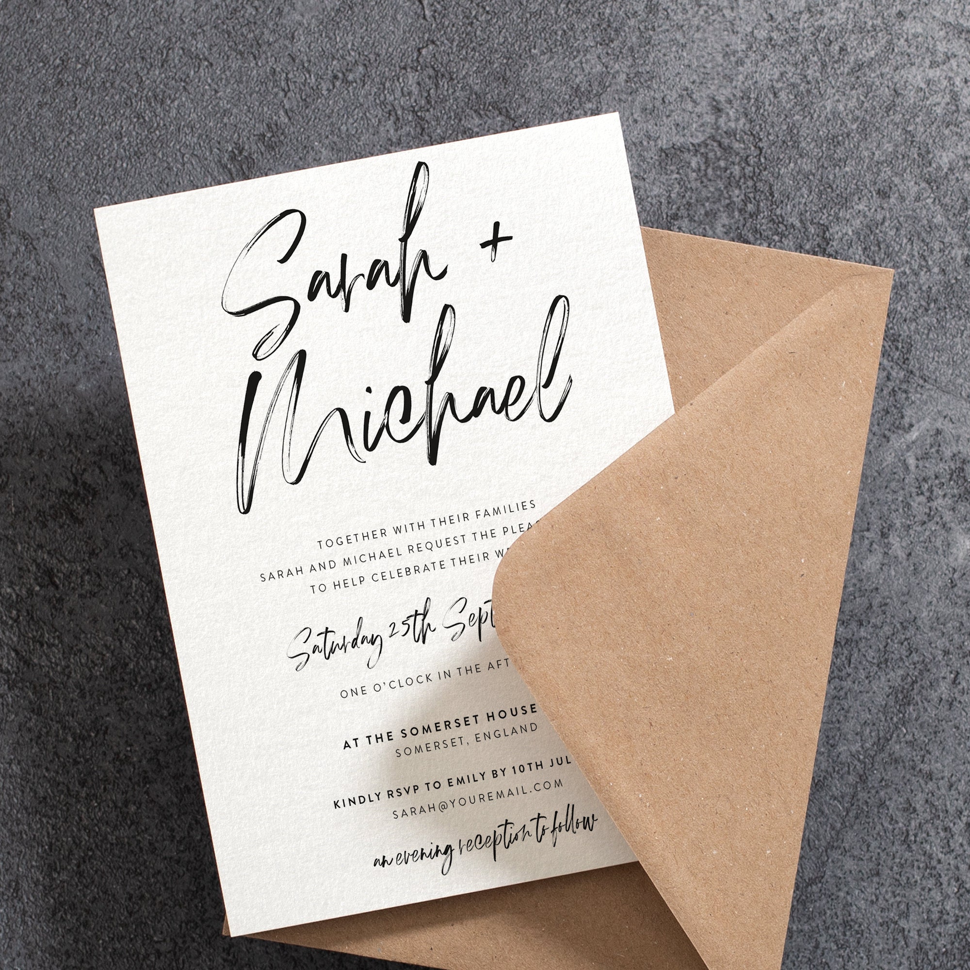 Wedding Invitation Simple Wedding Invitation Wedding - Etsy