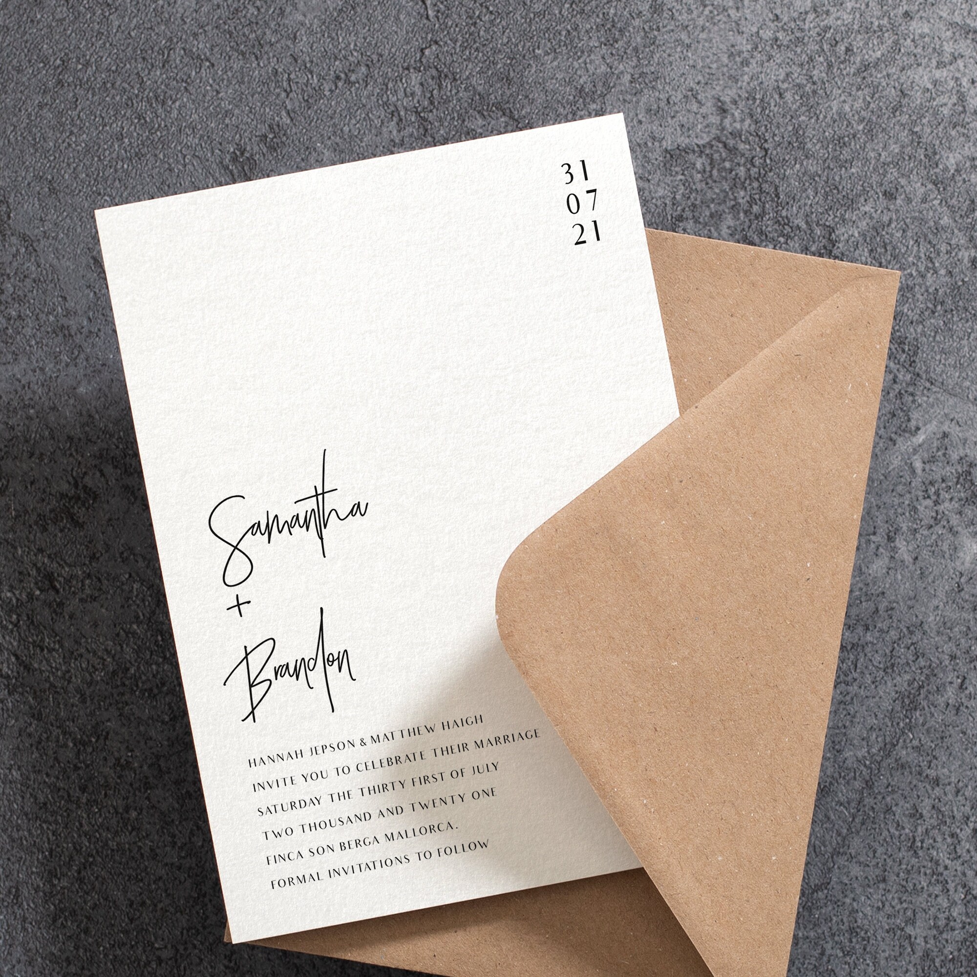 Wedding Invitation Simple Wedding Invitation Modern Wedding | Etsy