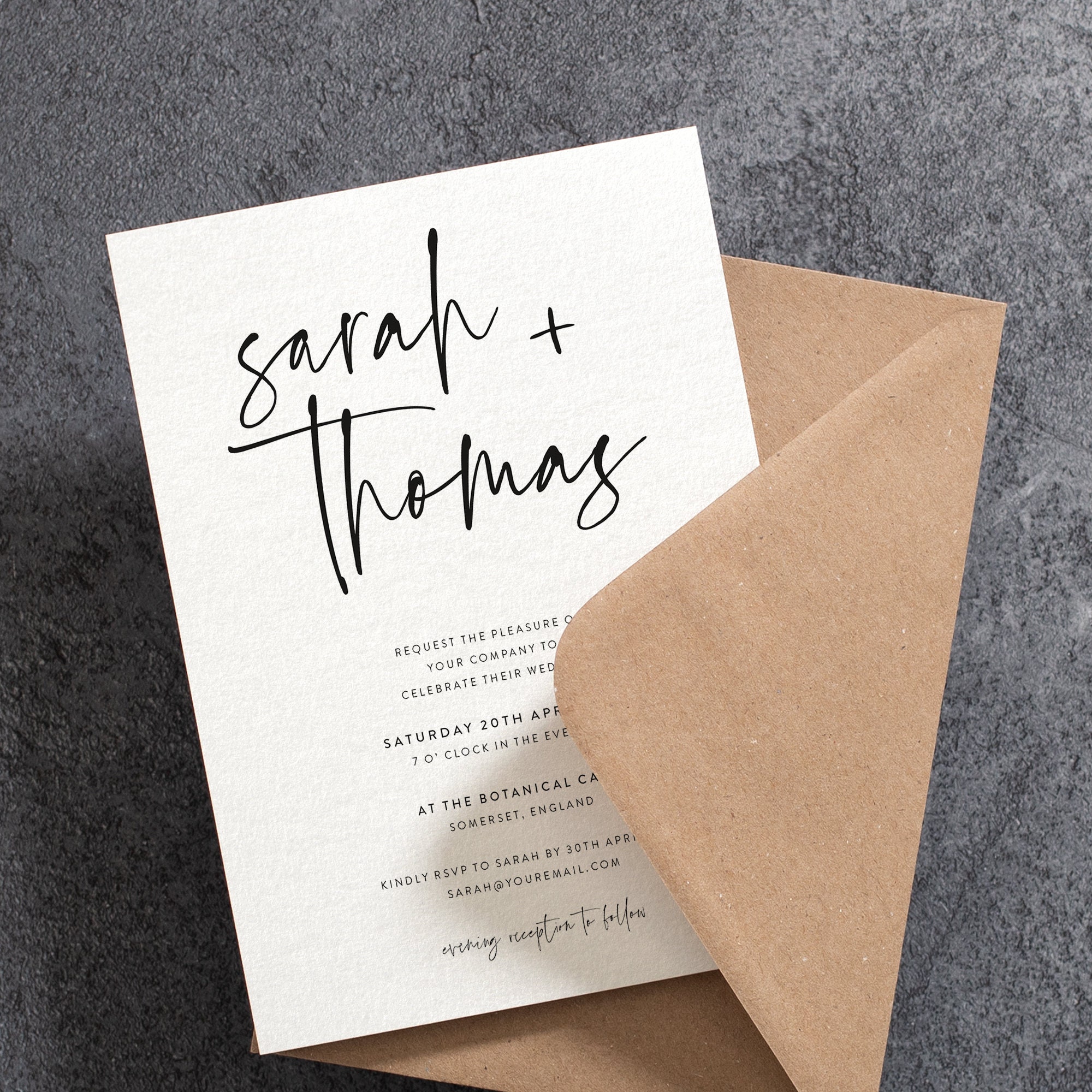 Wedding Invitation Simple Wedding Invitation Wedding - Etsy Australia