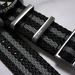Spectre Bond Herringbone Watch Strap, Black Grey, Tudor Style Buckle ...