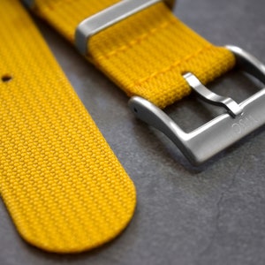 Mustard Yellow Ribbed Nylon Watch Strap, Yellow (20mm & 22mm) - Etsy