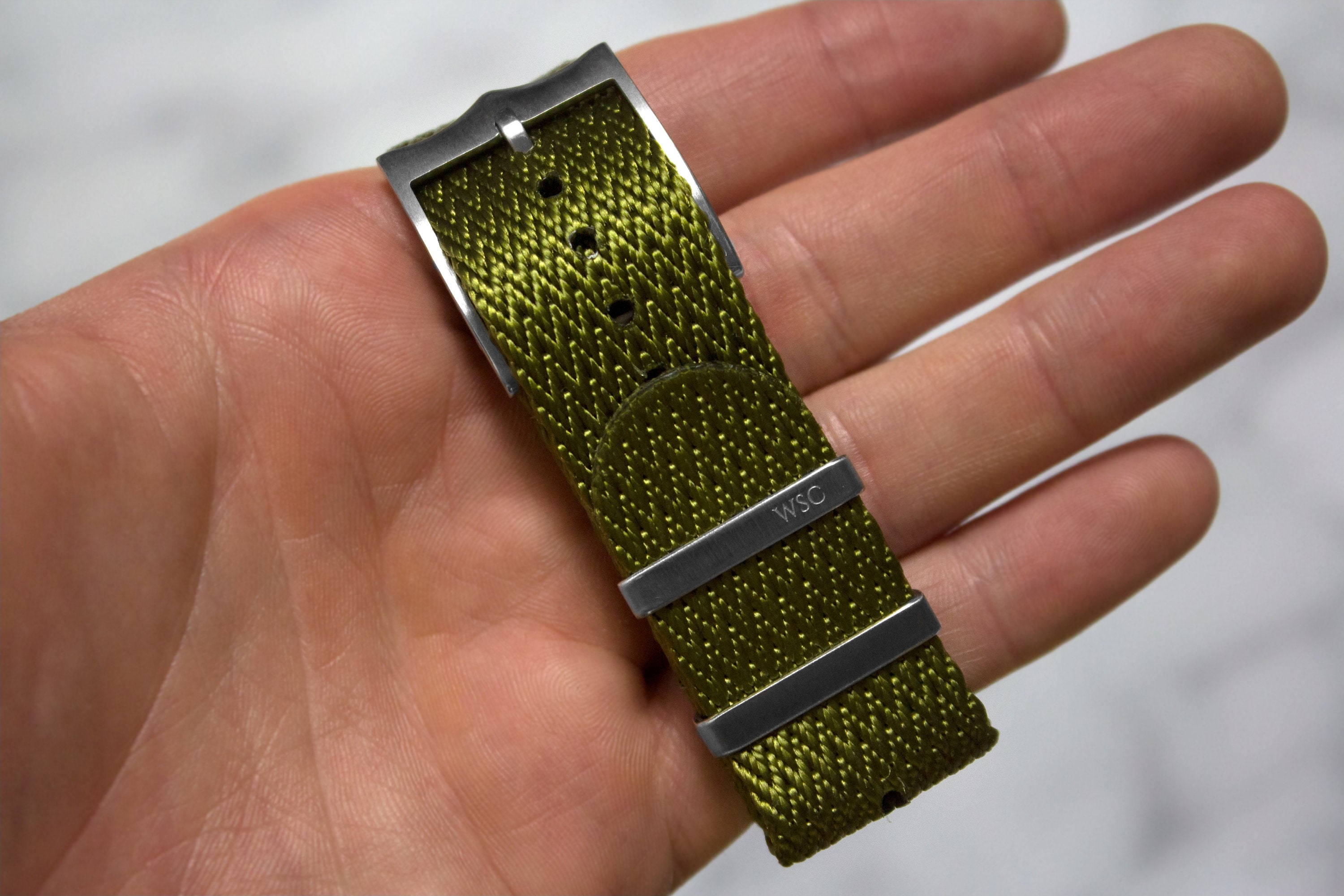 Emerald Green Herringbone Watch Strap, Green, Tudor Style Buckle (20mm ...