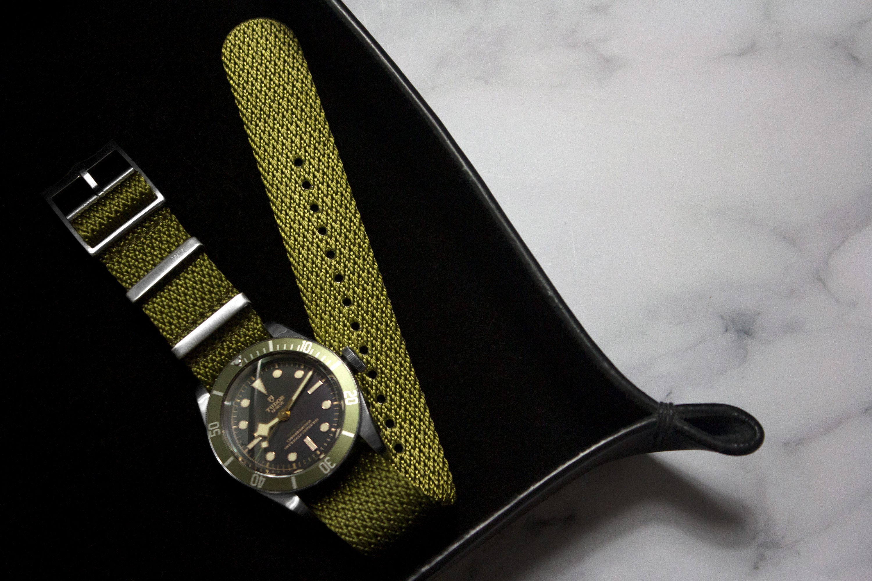 Emerald Green Herringbone Watch Strap Green Tudor Style - Etsy
