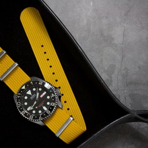 Mustard Yellow Ribbed Nylon Watch Strap, Yellow (20mm & 22mm) - Etsy