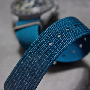 Blue Ribbed Nylon Watch Strap, Blue (20mm & 22mm) - Etsy