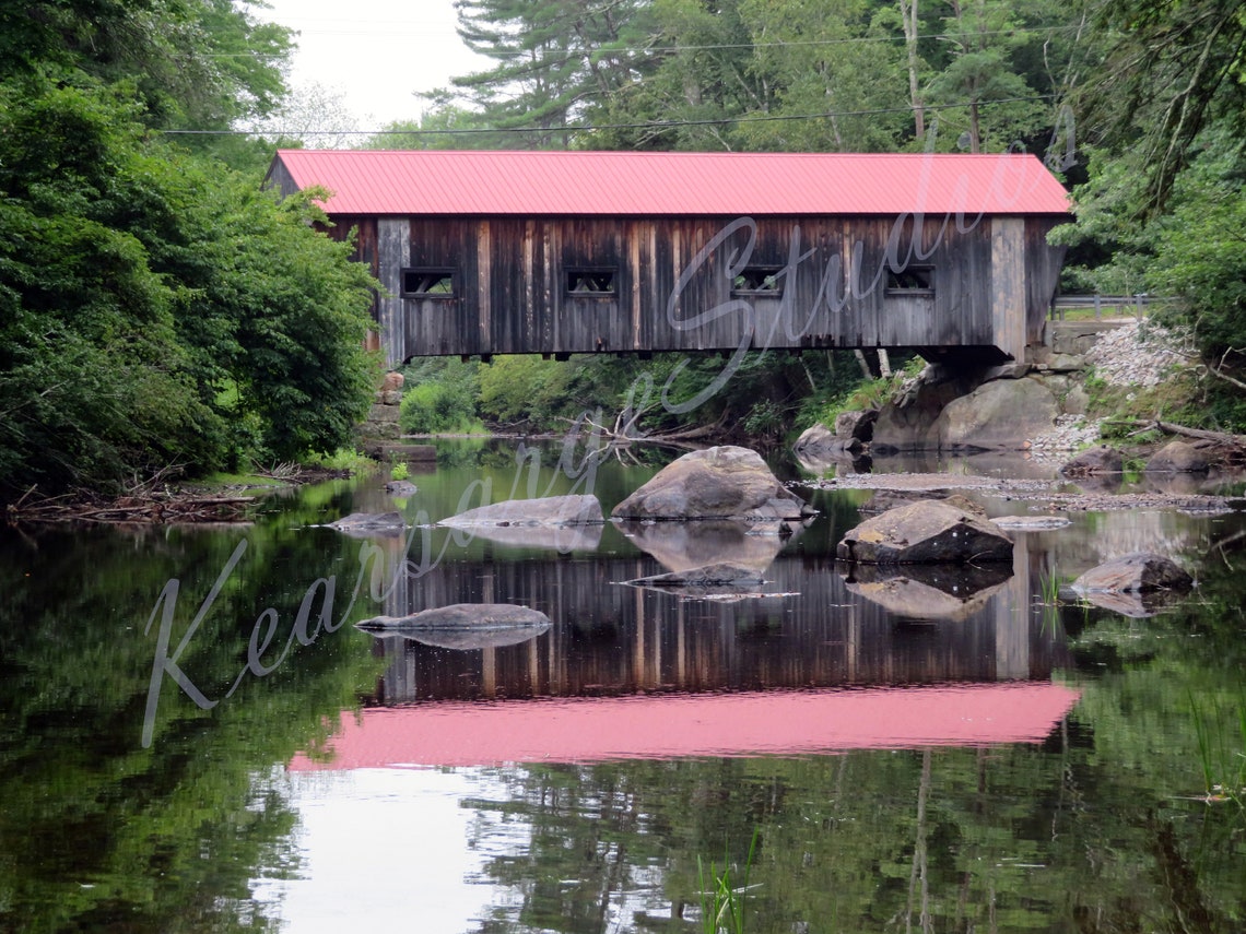 Dalton Covered Bridge Reflection, New Hampshire, Wallpaper, 180dpi ...