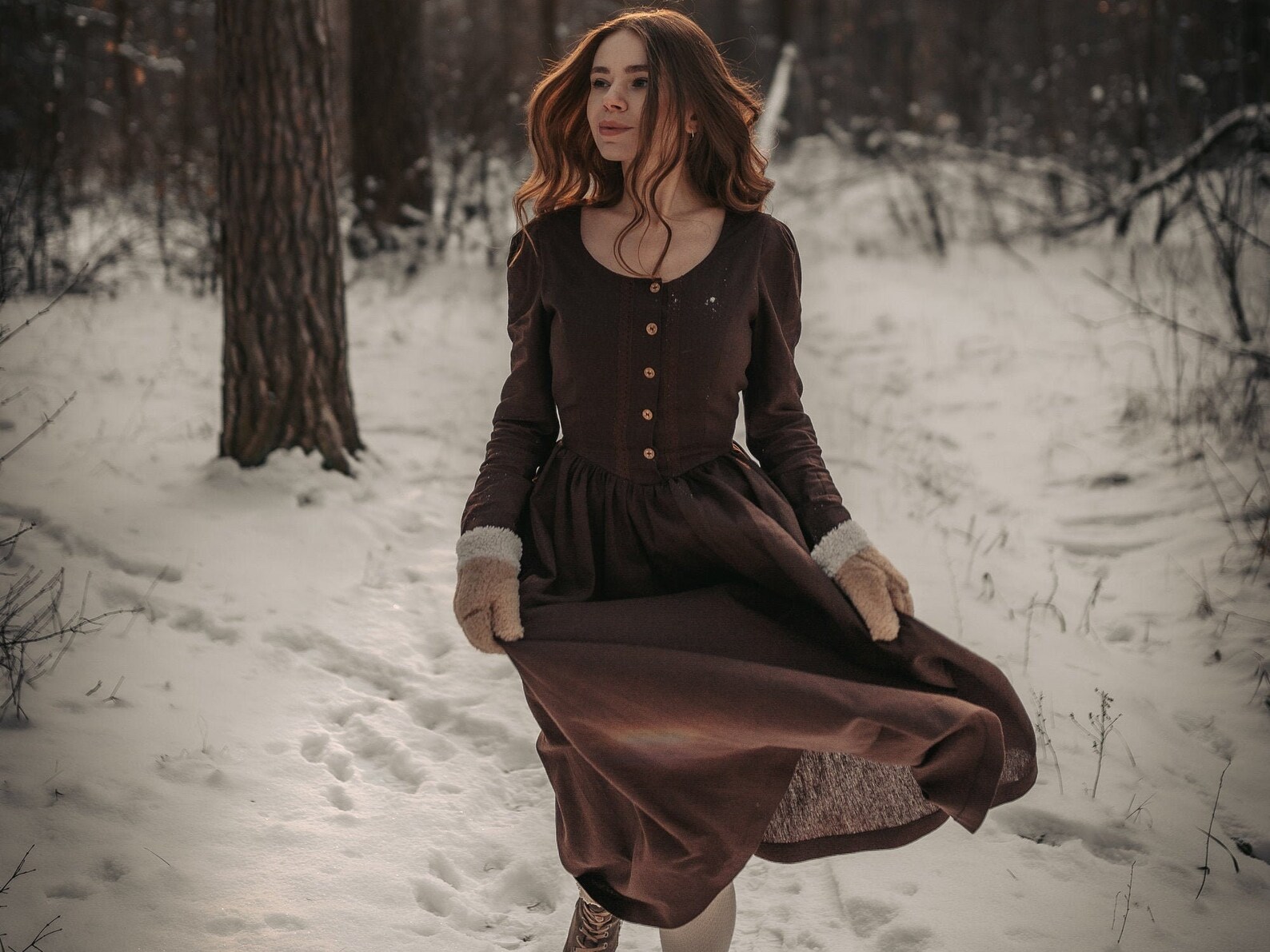 Brown Demelza Dress - Etsy