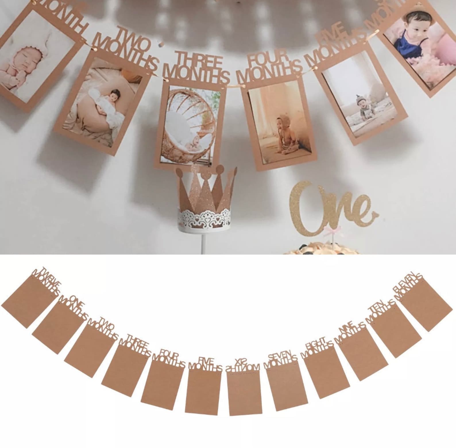 Gorgeous Baby 1st Birthday Banner in Months | Etsy