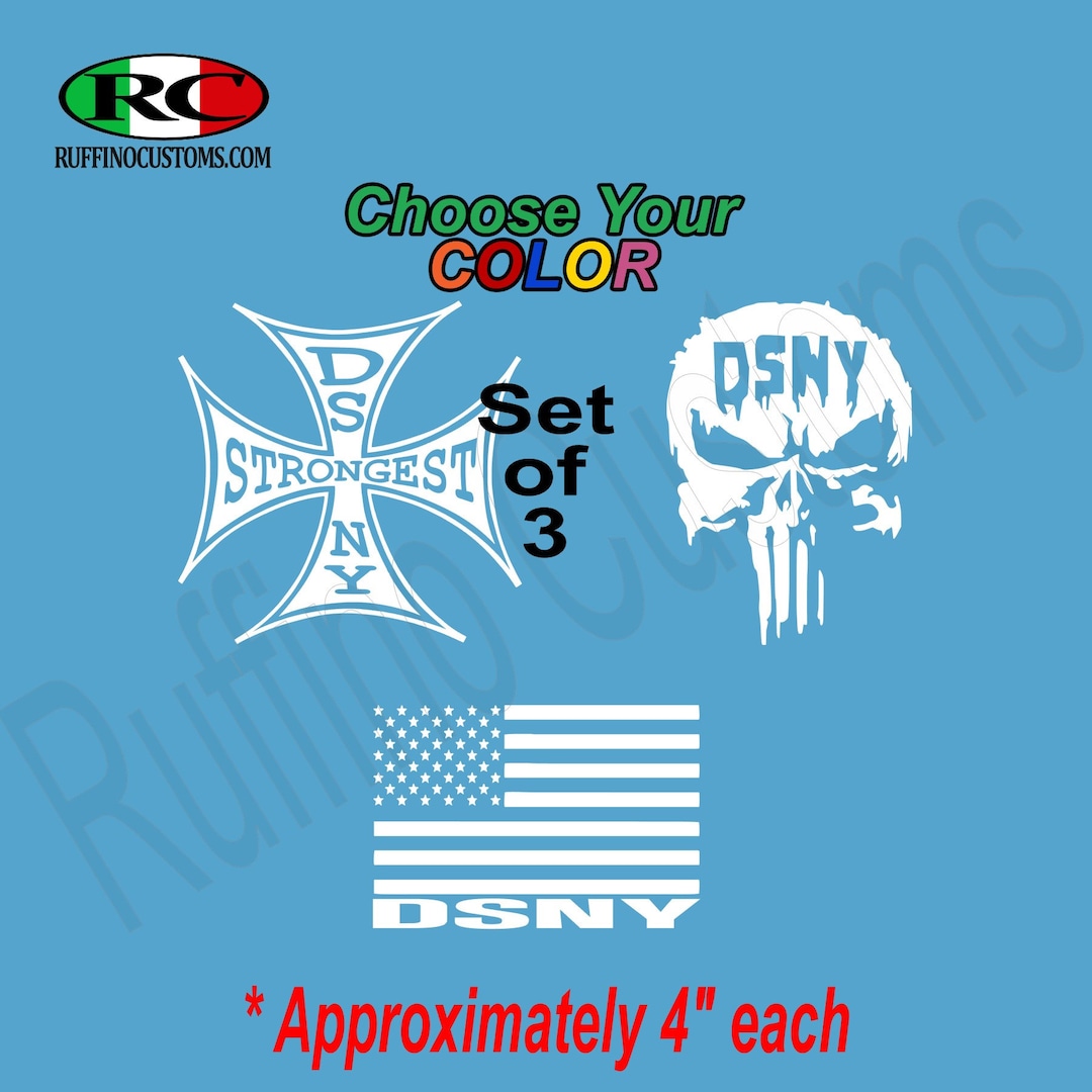 DSNY Department of Sanitation Set of 3 Decals , Vinyl Waterproof Window ...