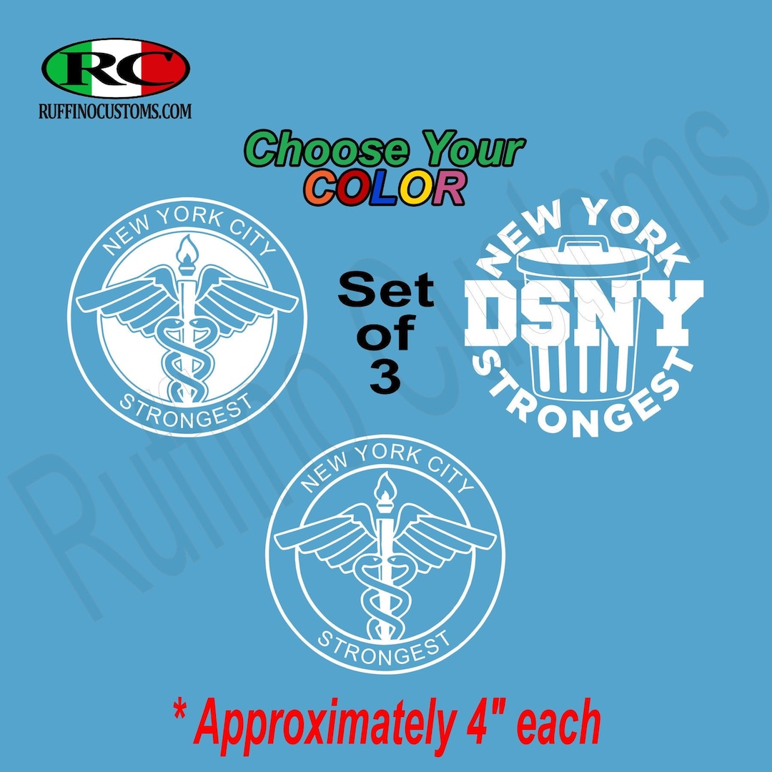 DSNY Department of Sanitation Set of 3 Decals , Vinyl Waterproof Window ...