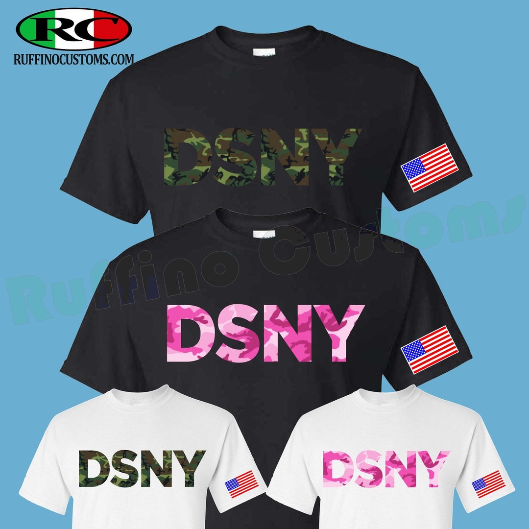 DSNY Camo T-shirt With American Flag on Sleeve NYC Sanitation Gifts - Etsy