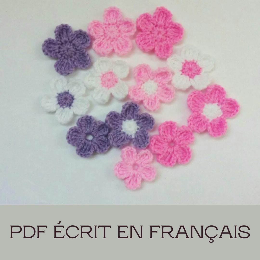 Fleurs Au Crochet Modèle PDF, Fleurs Facile Et Simple Avec 5 Pétales Ou ...