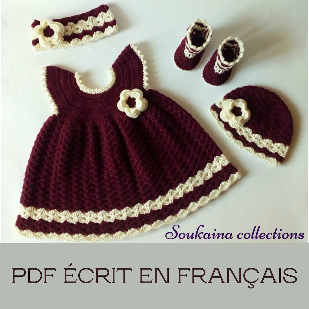 Ensemble Robe Bébé Au Crochet, Ensemble De La Petite Princesse Sara ...