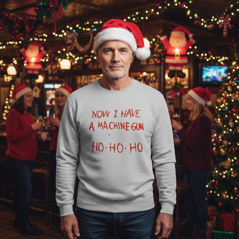 Now I Have a Machine Gun Ho Ho Ho Christmas Jumper – Funny Die Hard ...