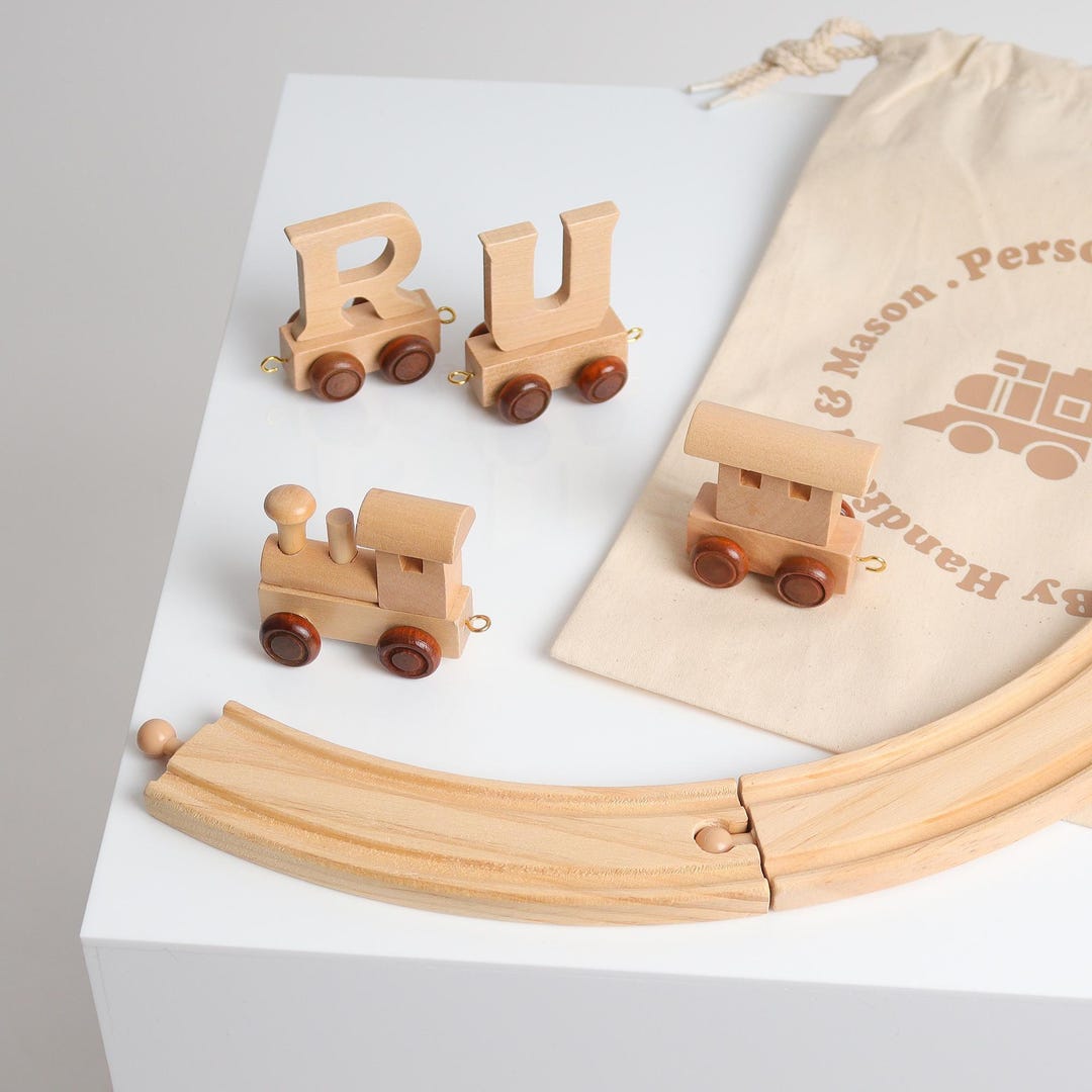 Personalised Christening Wooden Train Track and Engine, Christening ...