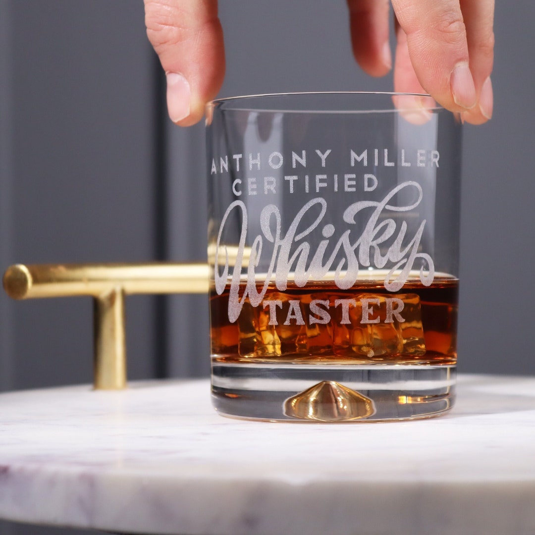 Certified Whiskey Taster Heavy Tumbler Whisky Glass Best Man Gift Idea ...