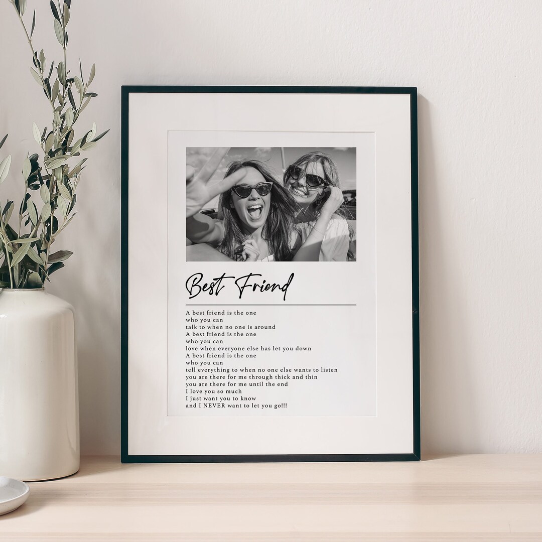 Personalised Best Friend Print - Custom Gift With Photo for Best Friend ...