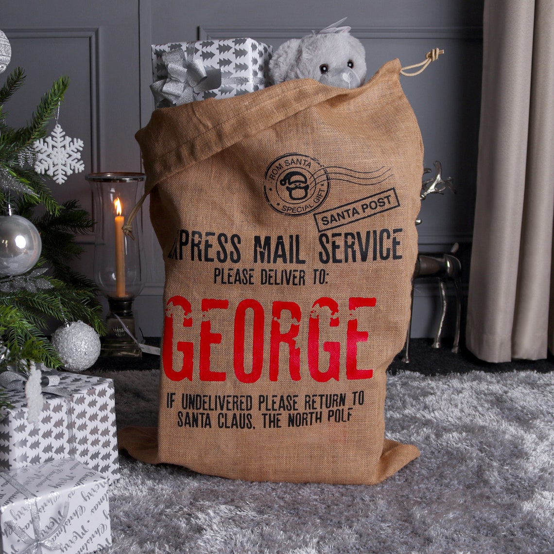 Custom Christmas Santa Sack for Family Gifts and Stocking Fillers - Etsy