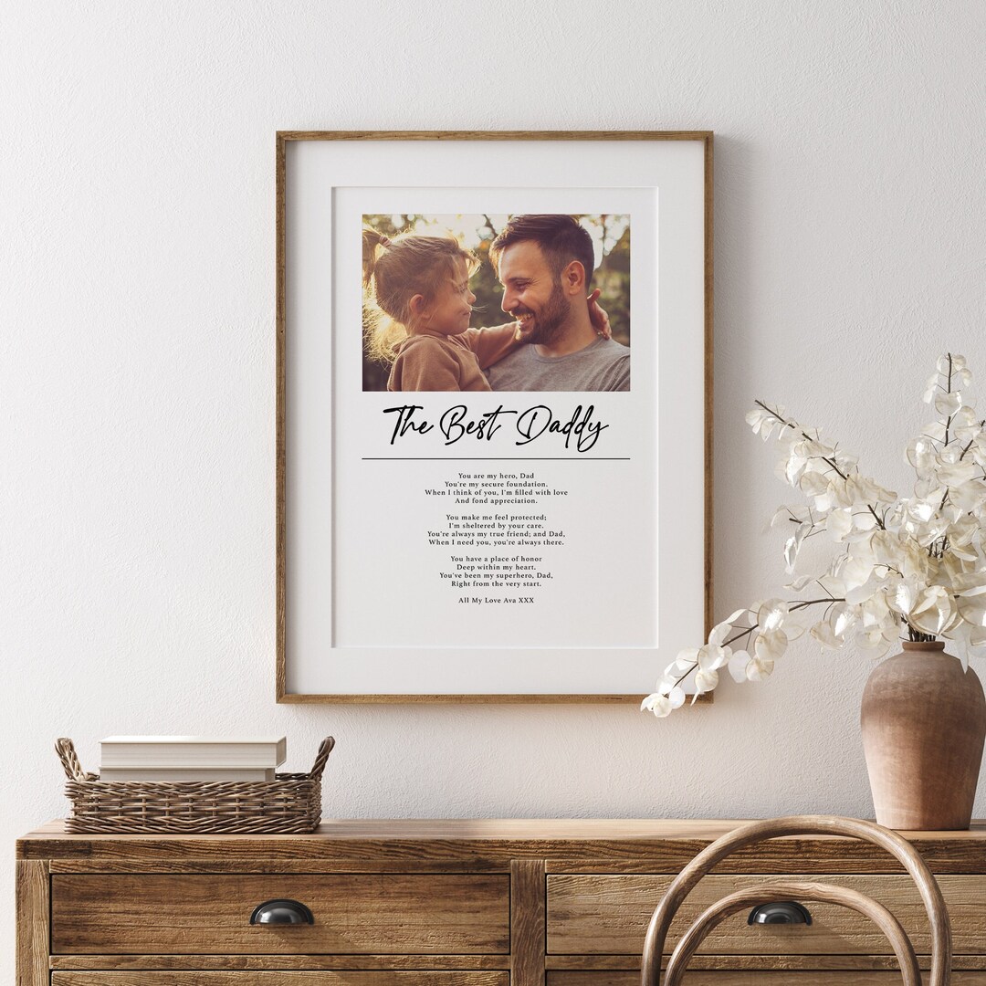Personalised Father's Day Print Custom Gift With Photo for Dad, Photo ...