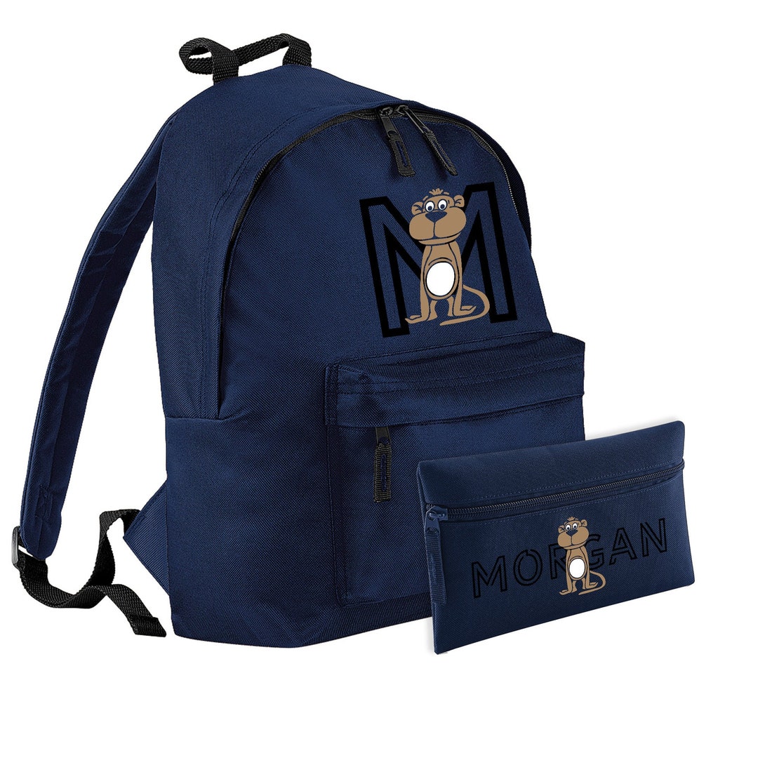 Personalised Back to School Junior LITTLE MONKEY Rucksack Backpack ...