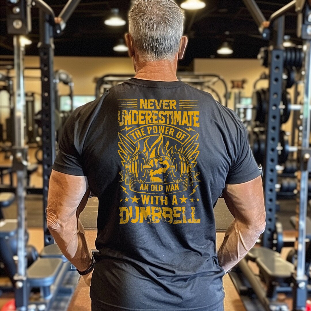 Workout Graphic Tee for Dad / Mens Gym Junkie Cool Dumbell T-shirt ...