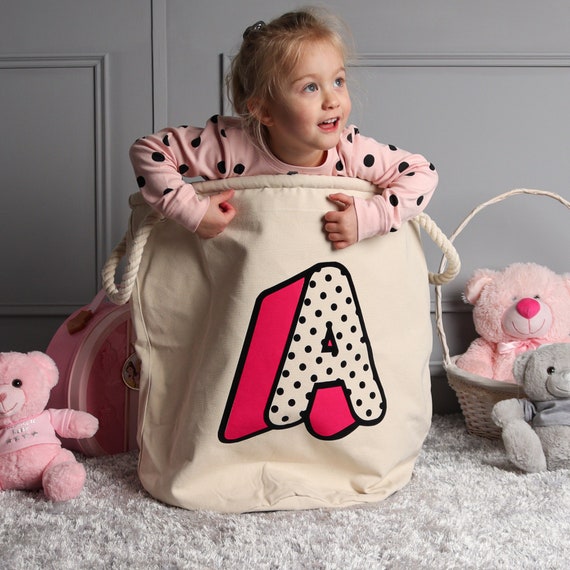 Girls Personalised Toy Teddy Storage Sack Tidy Bedroom Organiser Idea Etsy UK