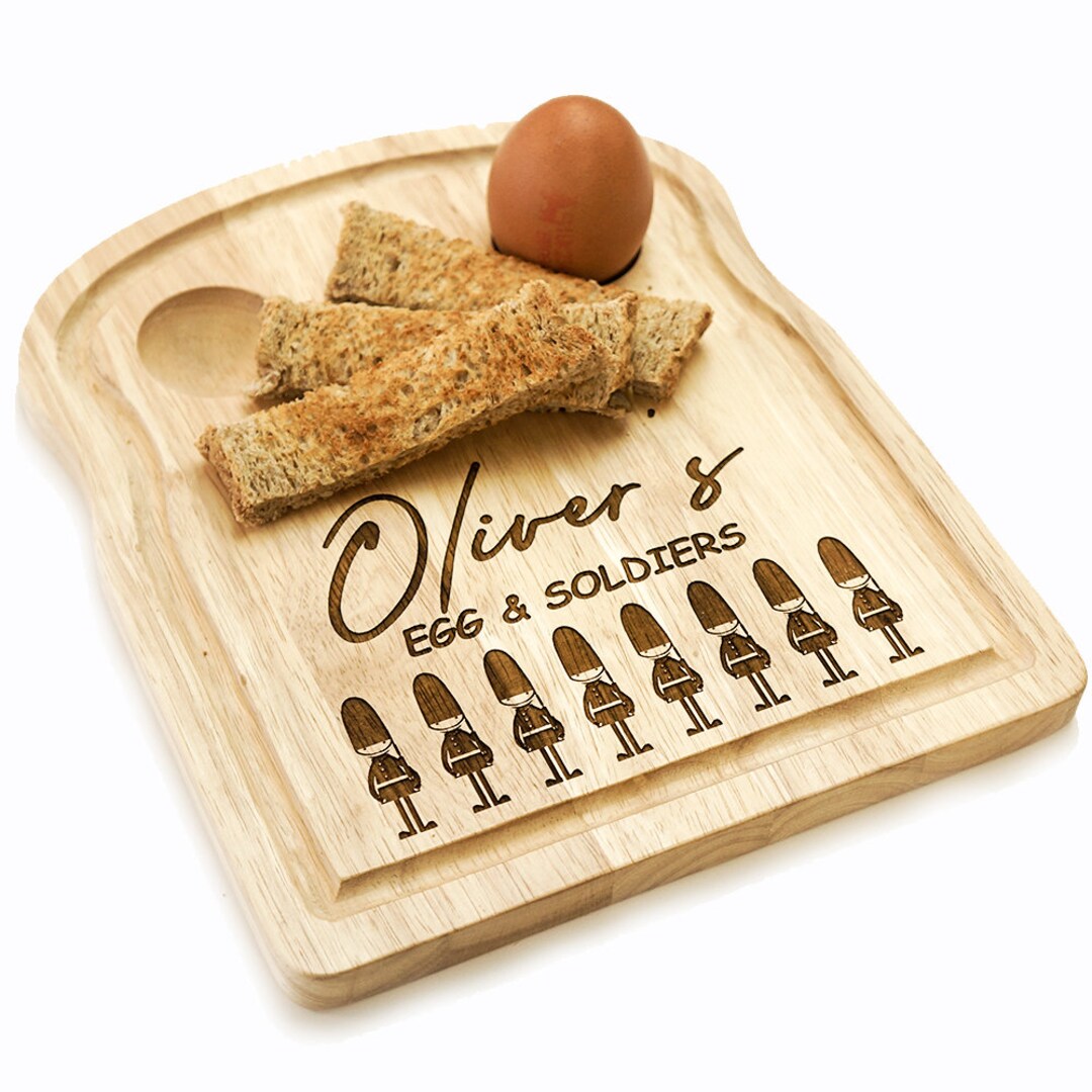 Personalised Egg & Soldiers Breakfast Board: Fun Toddler Gift for ...