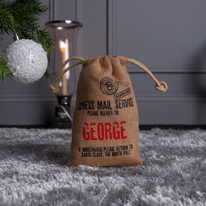 Personalised Christmas Santa Sack Express Mail Christmas Stocking Bag ...