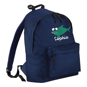 Personalised Back to School Junior SHARK Rucksack Backpack Simple and ...