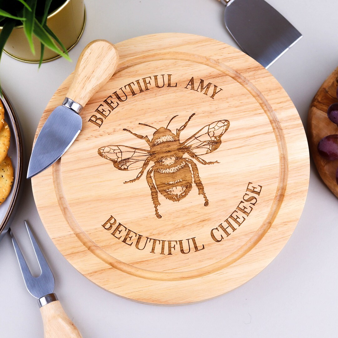 Personalised Cheese Board Set Great Christmas Gift Idea for Bee-utiful ...