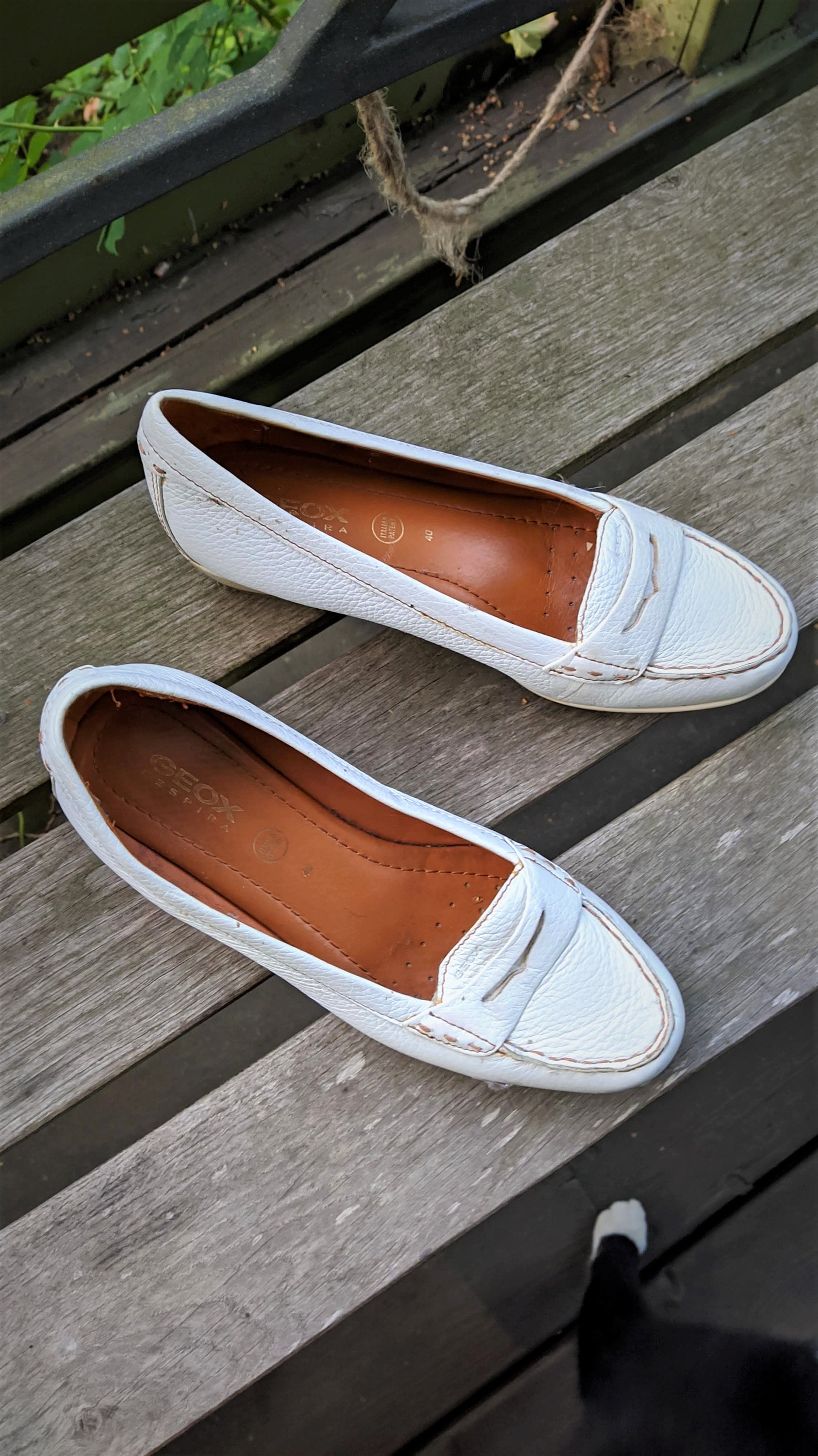 White vintage shoes women pumps leather GEOX comfy Size 40 | Etsy