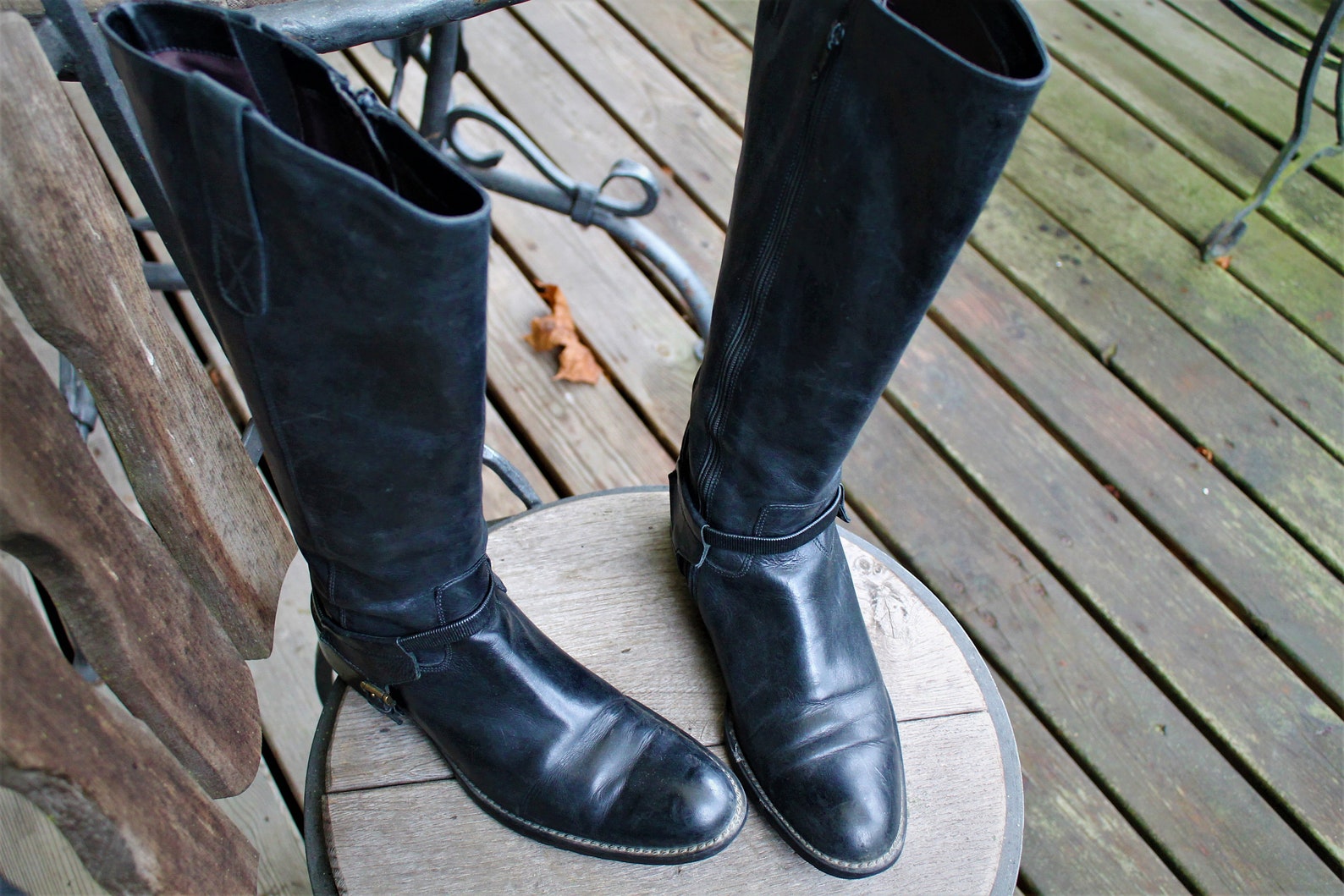Vintage Boots Black Equestrian Riders Shoes Leather Women Size - Etsy