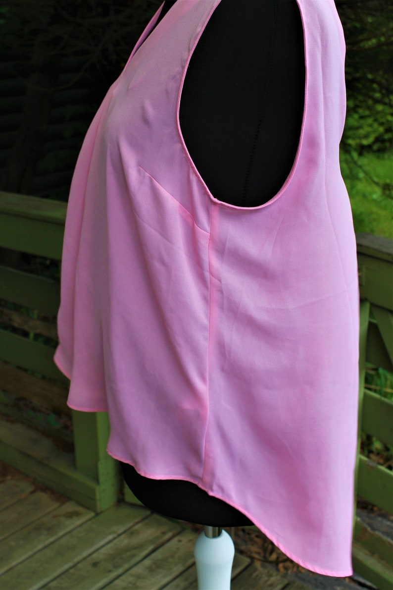 Rose Pink Top Blouse Vintage Loose Sleevless Women Size 44 XL - Etsy