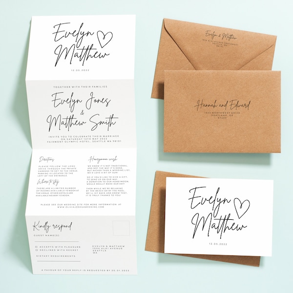 Wedding Trifold Invitations - Etsy