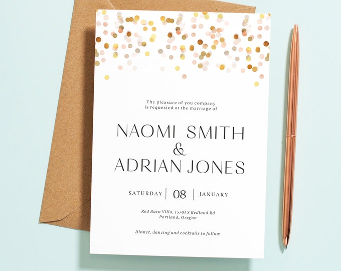 Simple Wedding Invitations Wedding Invitation Modern Wedding - Etsy