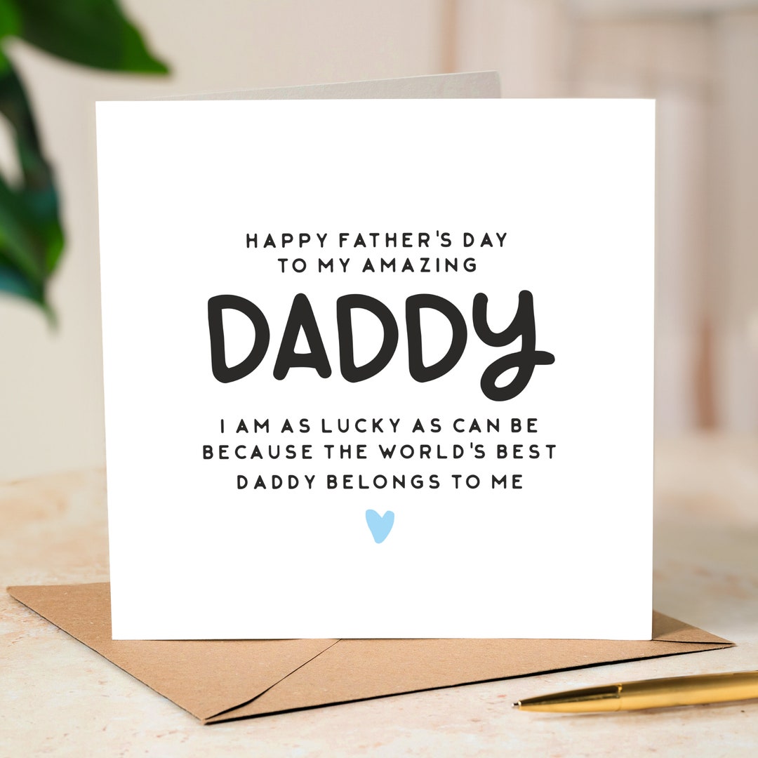 Daddy Fathers Day Card, Daddy Fathers Day Poem Card, Simple Dad Card ...