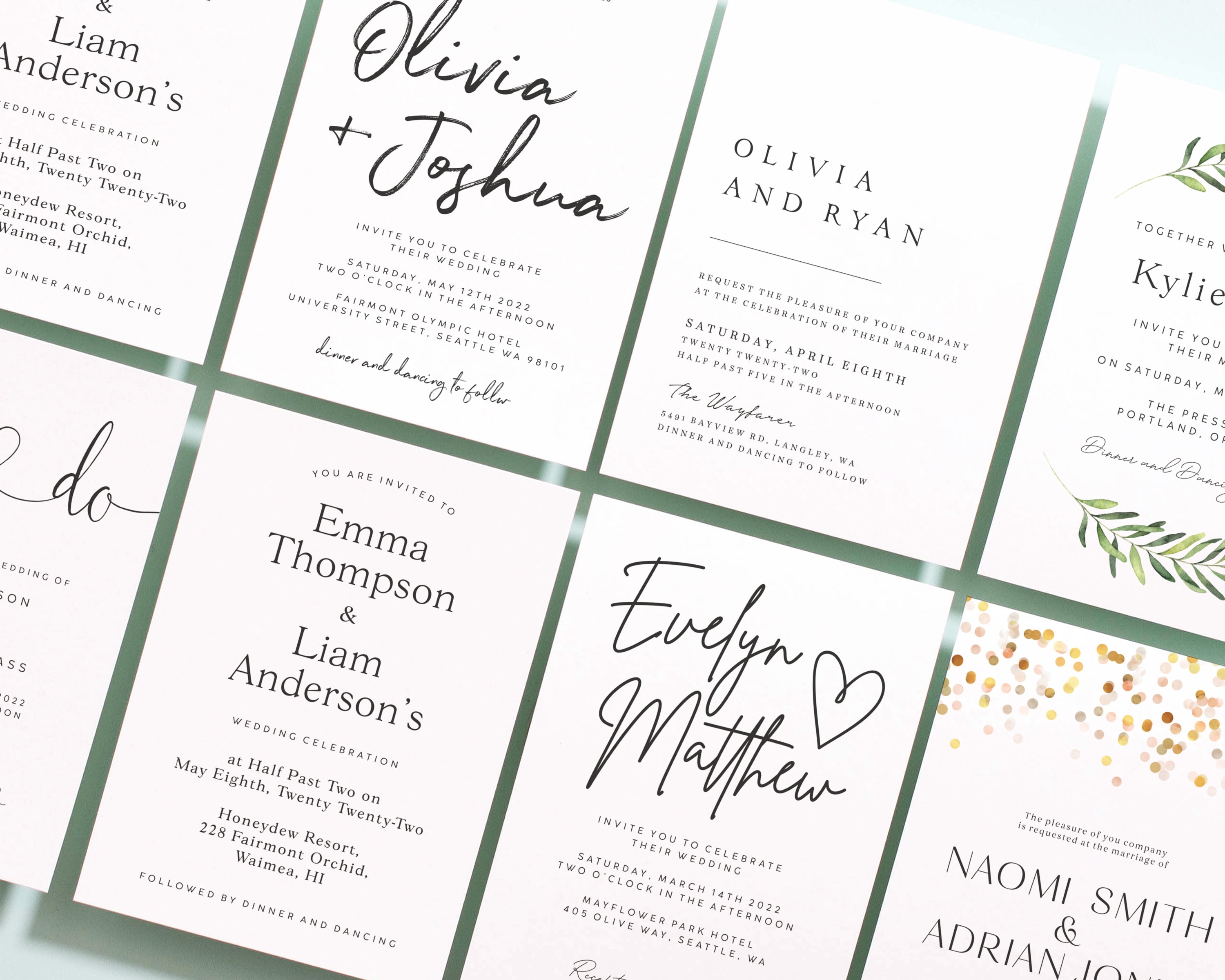 Simple Wedding Invitation Stylish Wedding Invites Custom - Etsy