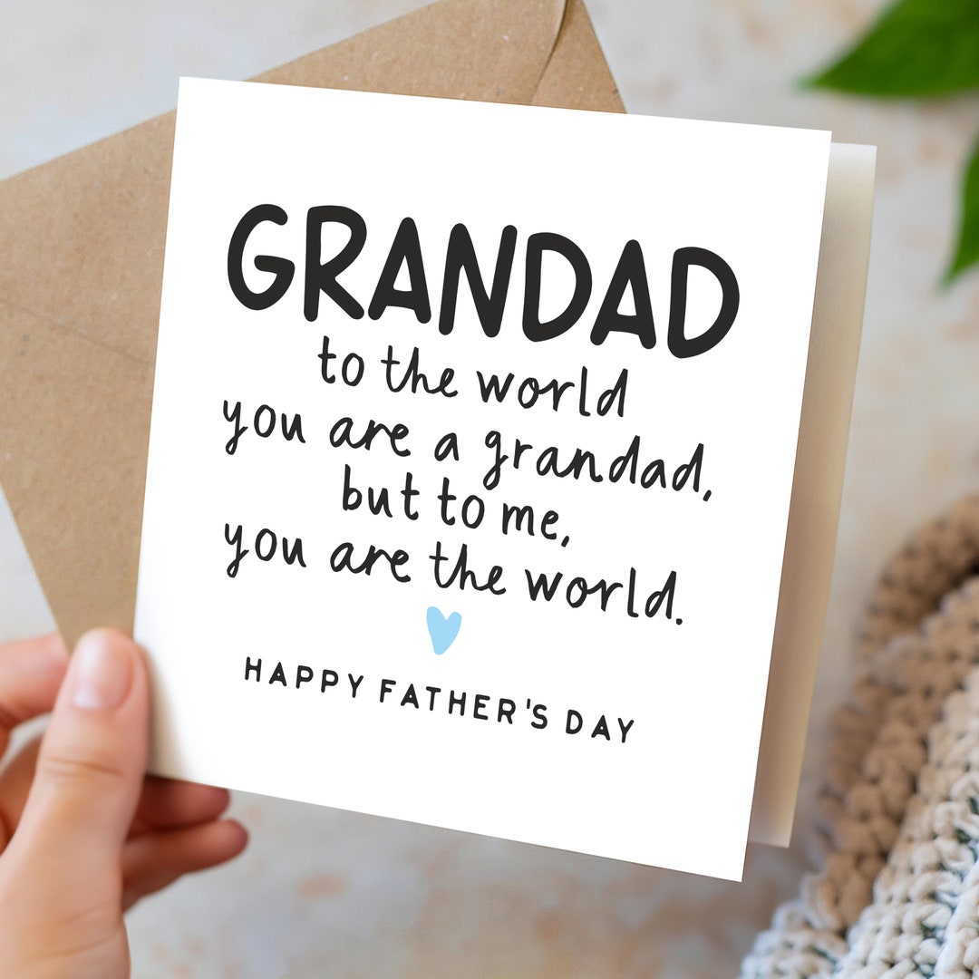 Fathers Day Card for Grandad, Cute Grandad Card, Happy Fathers Day to A ...