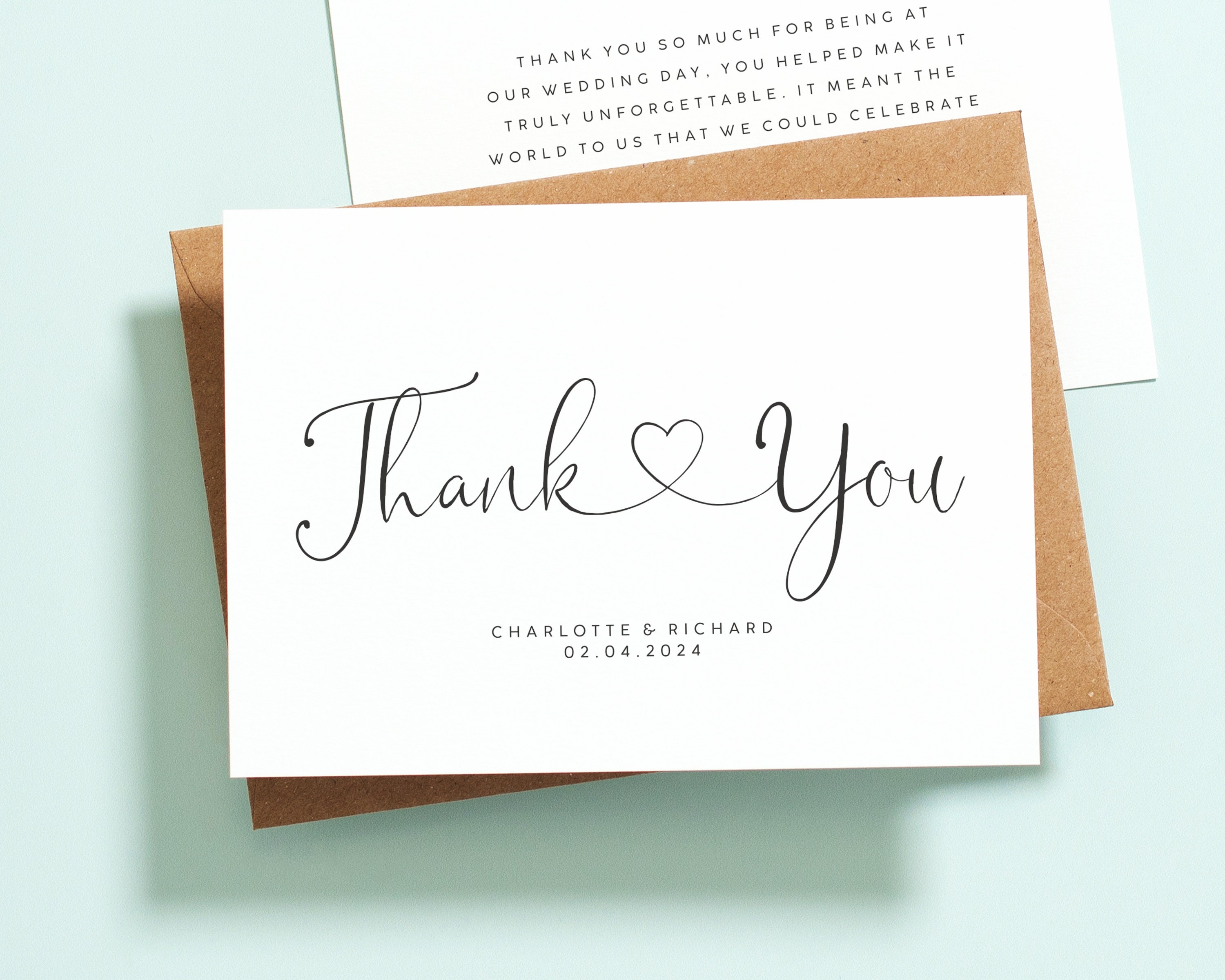 Personalised Wedding Thank You Cards Wedding Thank You Note - Etsy UK