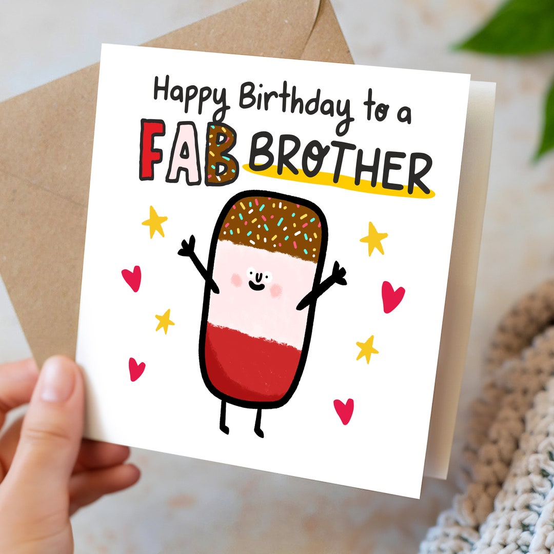 Fab Brother Birthday Card, Funny Brother Birthday Card, Happy Birthday ...