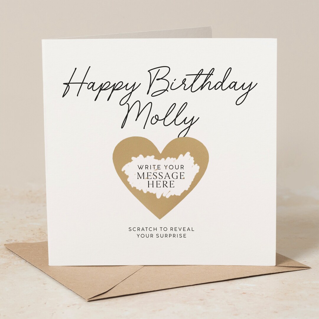 Personalised Birthday Scratch to Reveal Card, Surprise Birthday Scratch ...