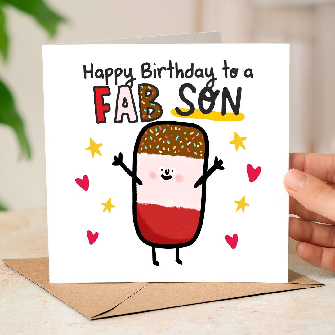 Son Birthday Card, Funny Son Birthday Card, Happy Birthday to A Fab Son ...