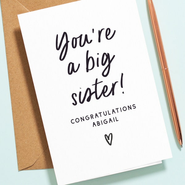 Congratulations on Becoming Big Sister Card - Etsy