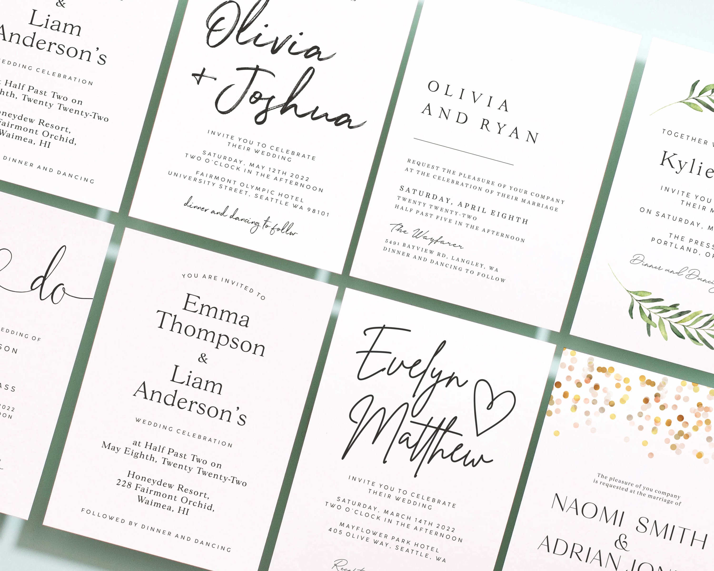 Simple Wedding Invitations Wedding Invitation Modern Wedding - Etsy